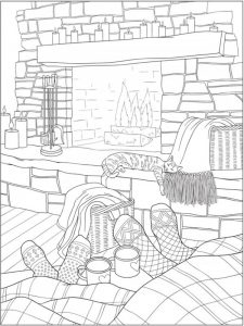 6 Warm and Happy Home Coloring Pages – Card Making