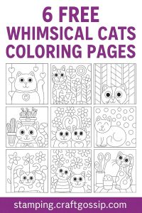 6 FREE Whimsical Cats Coloring Pages – Card Making