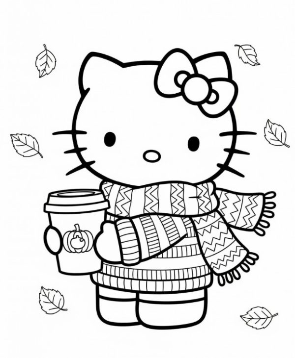 10 FREE Hello Kitty Halloween and Fall Digital Images and Coloring ...