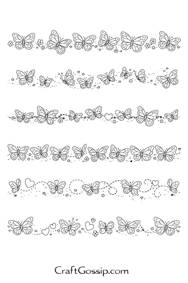 Free Butterfly Digital Stamps for Card Making, Coloring and Paper ...