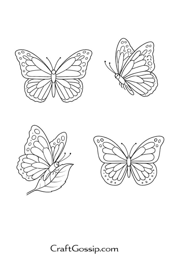 Free Butterfly Digital Stamps for Card Making, Coloring and Paper ...