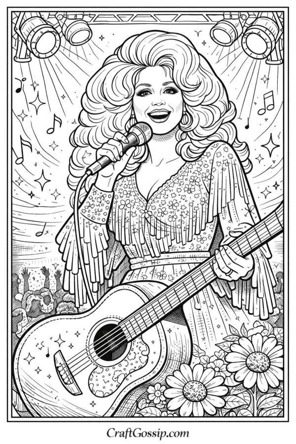 5 FREE Dolly Parton Coloring Pages to Download – Card Making