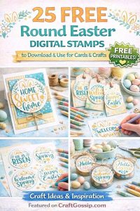 25 FREE Round Easter Sentiment Digital Stamps – Card Making