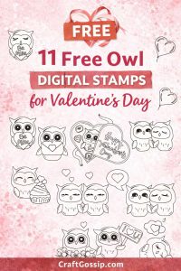 11 FREE Owl Digital Stamps for Valentine’s Day – Card Making