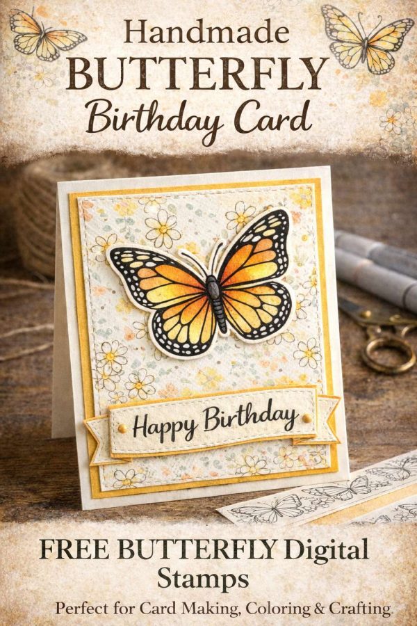 Free Butterfly Digital Stamps for Card Making, Coloring and Paper ...