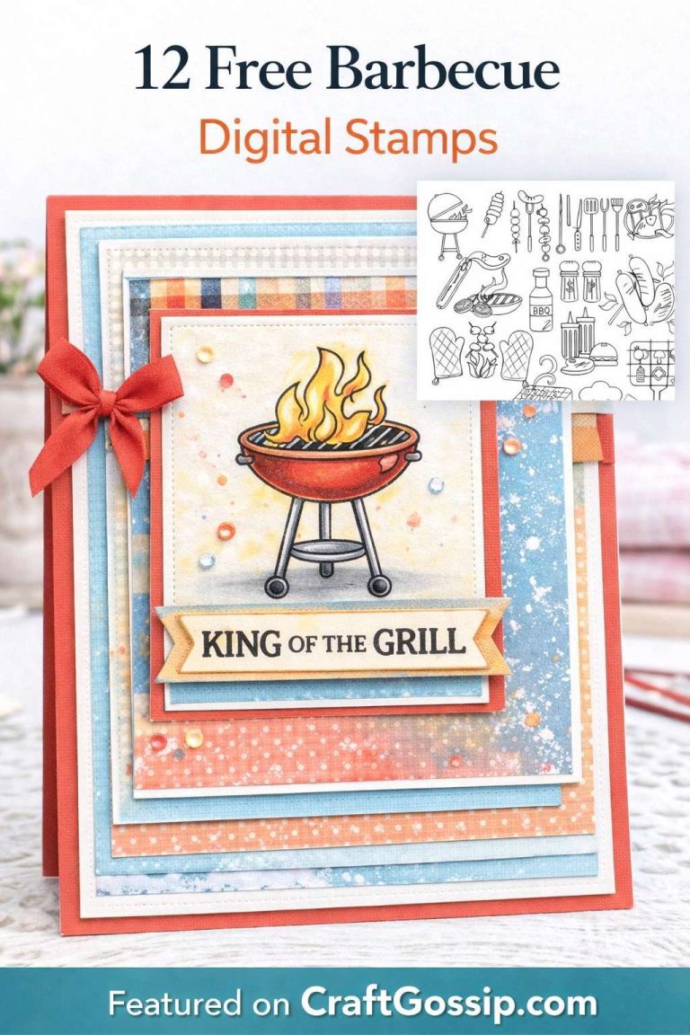 12+ FREE Barbecue Digital Stamps for Summer and Father’s Day – Card Making
