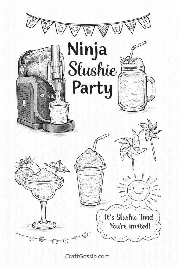 Free Ninja Slushie Digital Stamps for Card Making and Paper Crafts ...