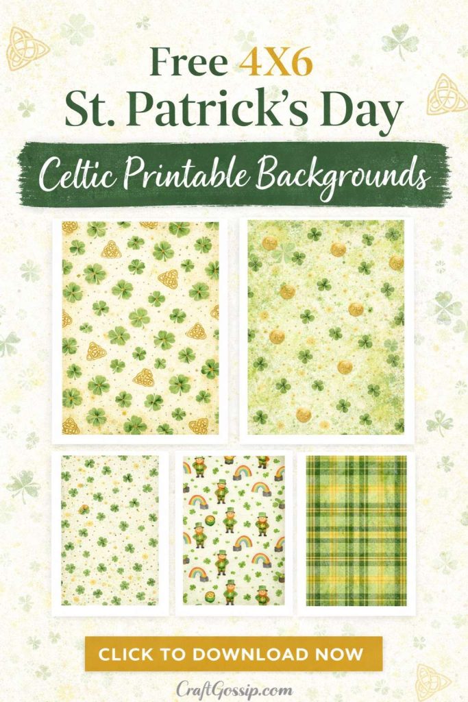 FREE 4×6 Printable Cardmaking Backgrounds – St Patrick’s Day Celtic ...