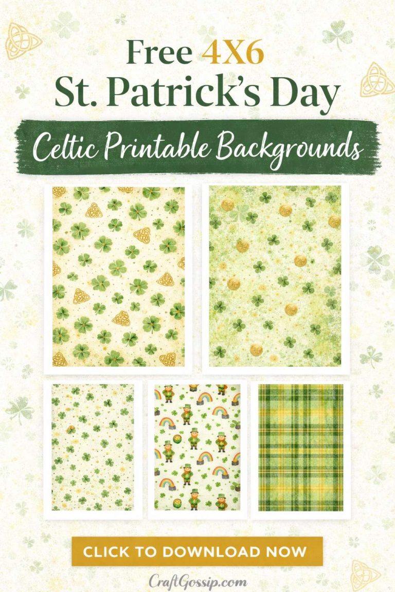 FREE 4×6 Printable Cardmaking Backgrounds – St Patrick’s Day Celtic ...